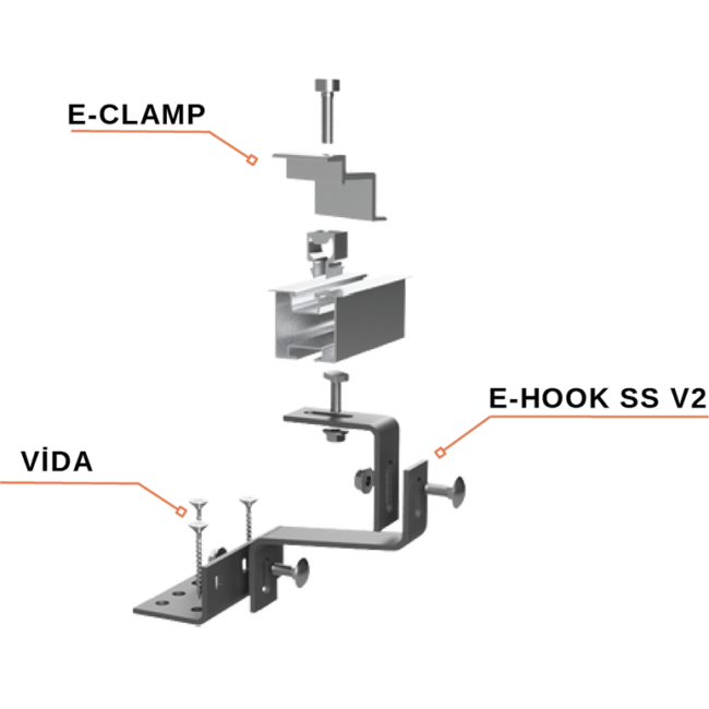 E-Hook SS V2 (Top Mount) - ERA Grup Alüminyum